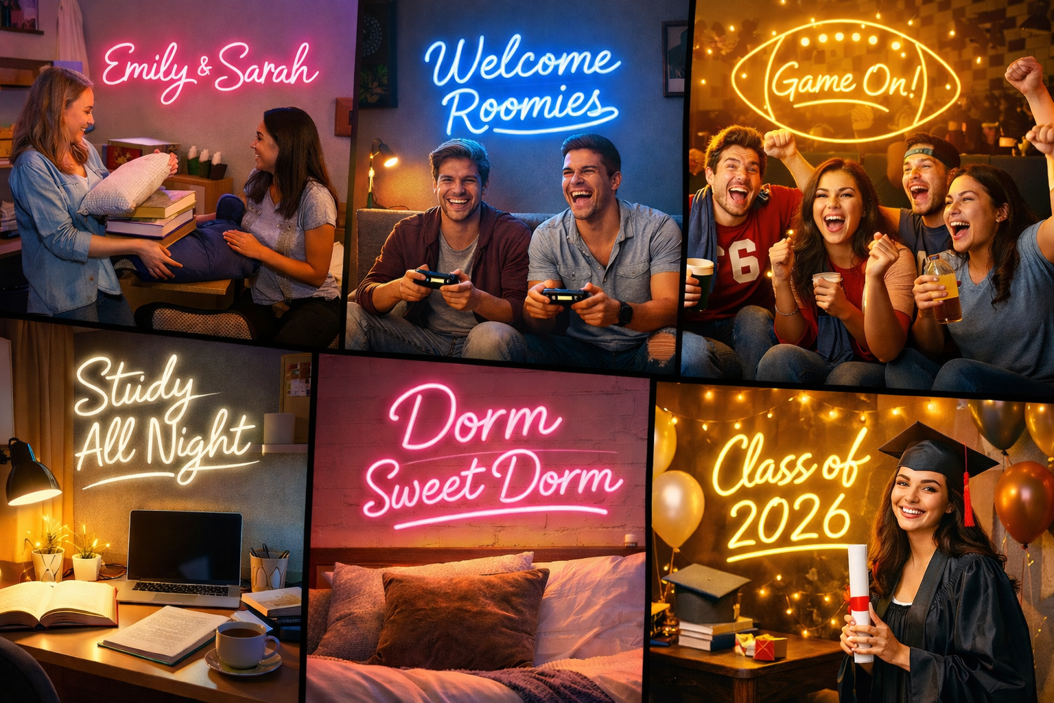 College Neon Signs: Creative Ideas for Dorm Rooms, Roommates, and Grad ...